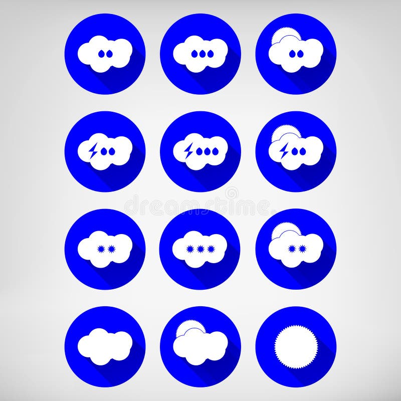 Weather forecast icons set stock vector. Illustration of element - 54777075