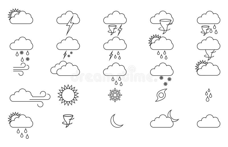 Weather Forecast Line Art. Simple Vector Modern Icon Design ...