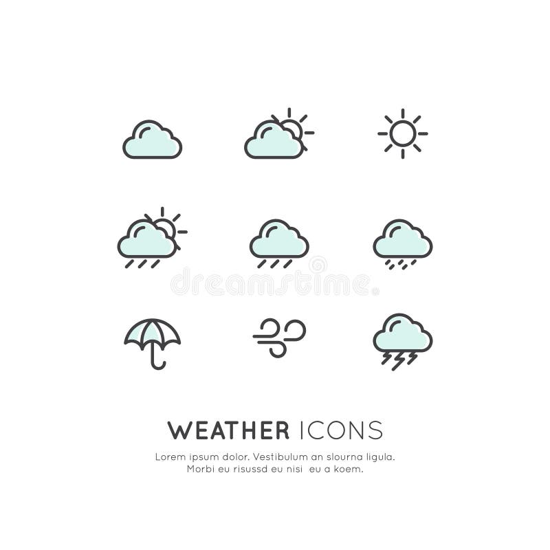 Weather Forecast Mobile and Web Application Button Symbol Stock ...