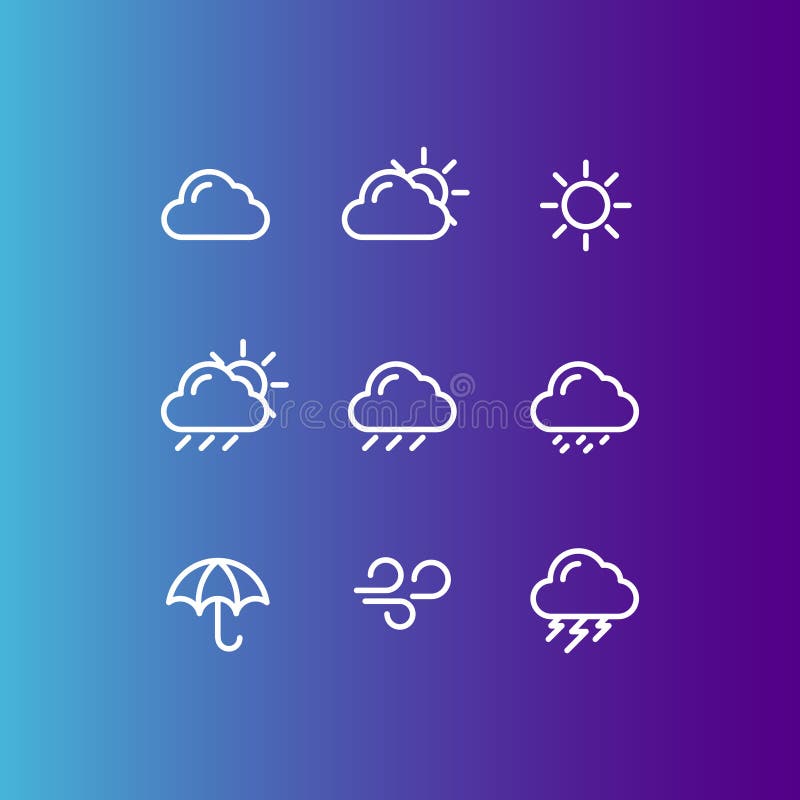 Weather Forecast Mobile and Web Application Button Symbol Stock Vector ...