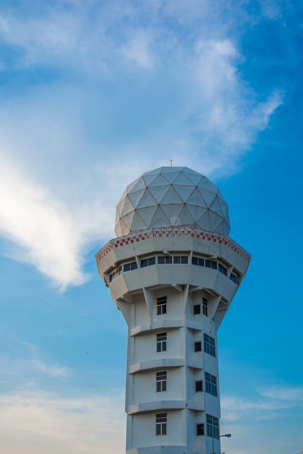 Metal Radar Tower in Airport Area Stock Photo - Image of metal ...