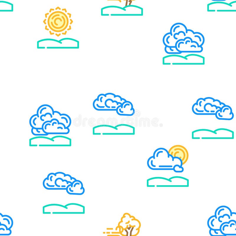 Weather Forecast Rain Sun Cloud Vector Seamless Pattern Stock ...