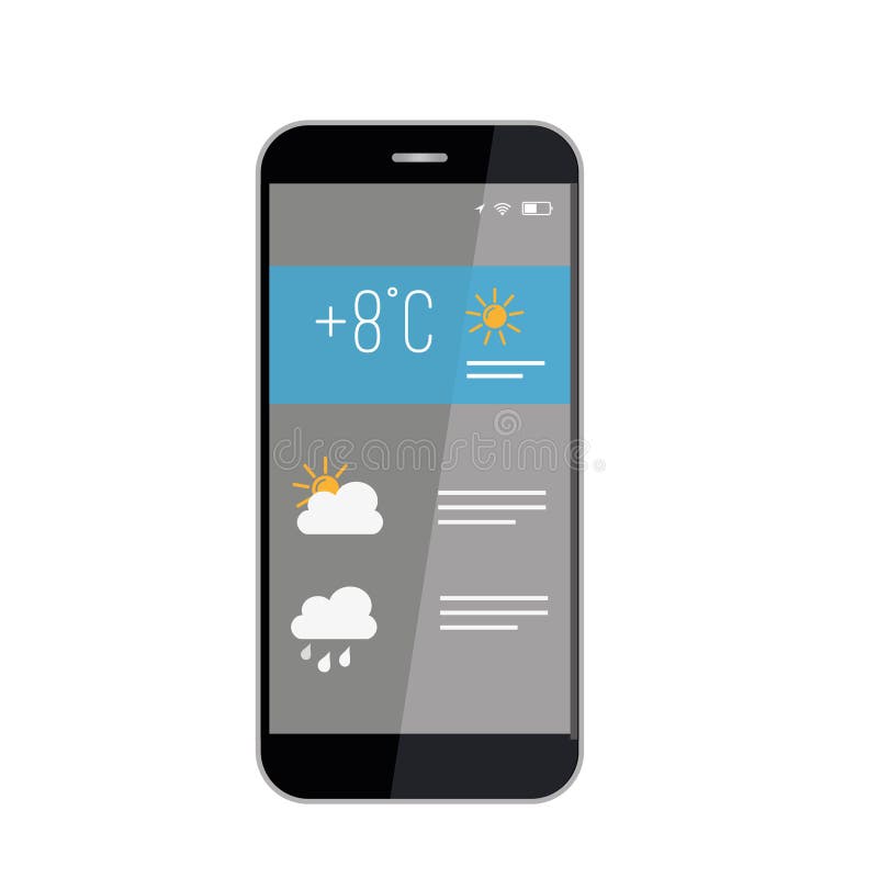 Weather Forecast Application for Smartphone with a Set of Weather Icons ... Weather Forecast Application for Smartphone with a Set of Weather Icons ...
