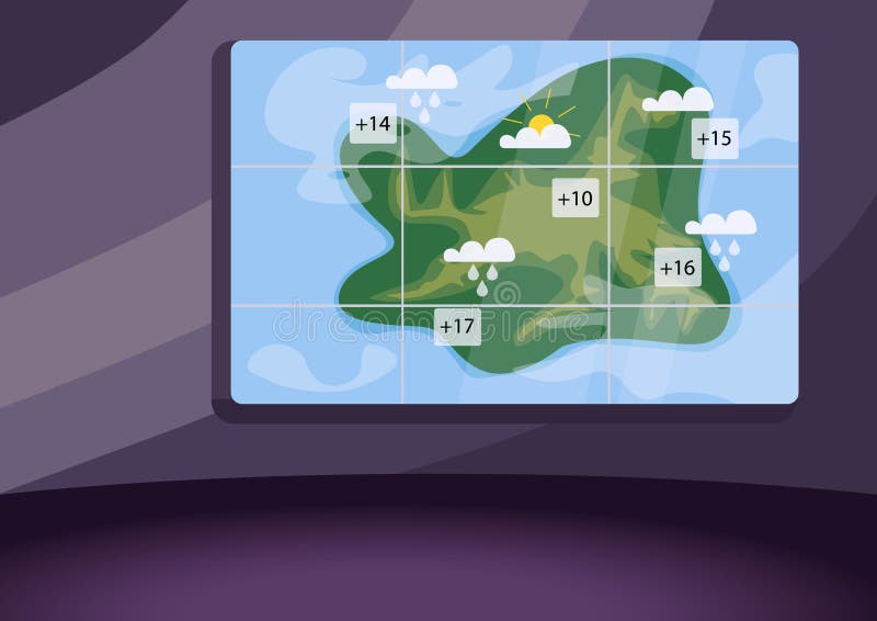 Weather Forecast Studio Flat Color Vector Illustration Stock Vector ... Weather Forecast Studio Flat Color Vector Illustration Stock Vector ...