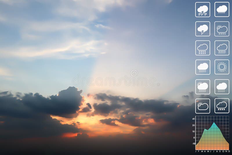 Weather Forecast Symbol Data Presentation with Graph and Chart on ...