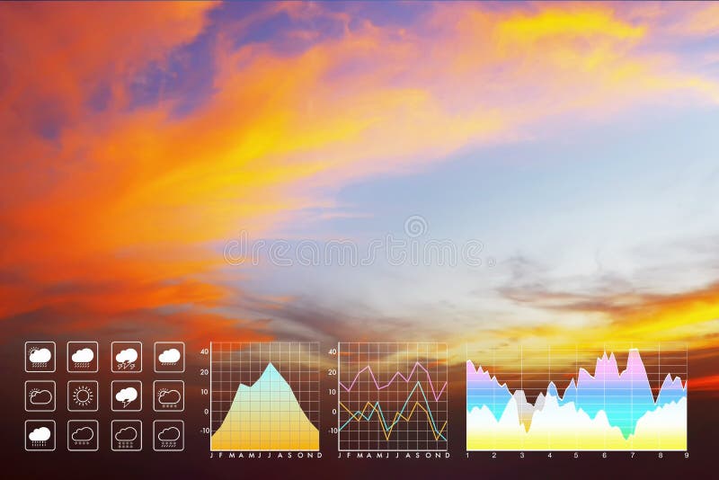 Weather Forecast Symbol Data Presentation with Graph and Chart on ...