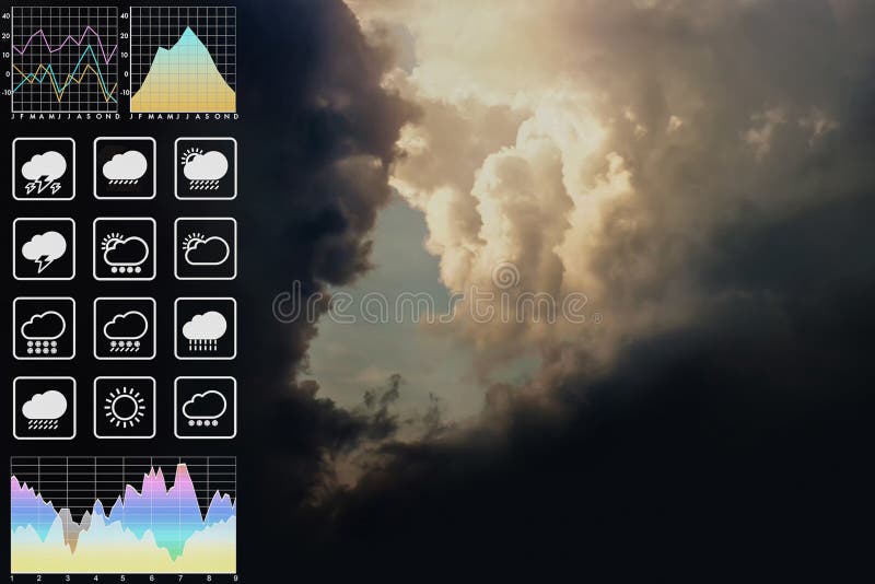 Weather Forecast Symbol Data Presentation. Stock Photo - Image of ...