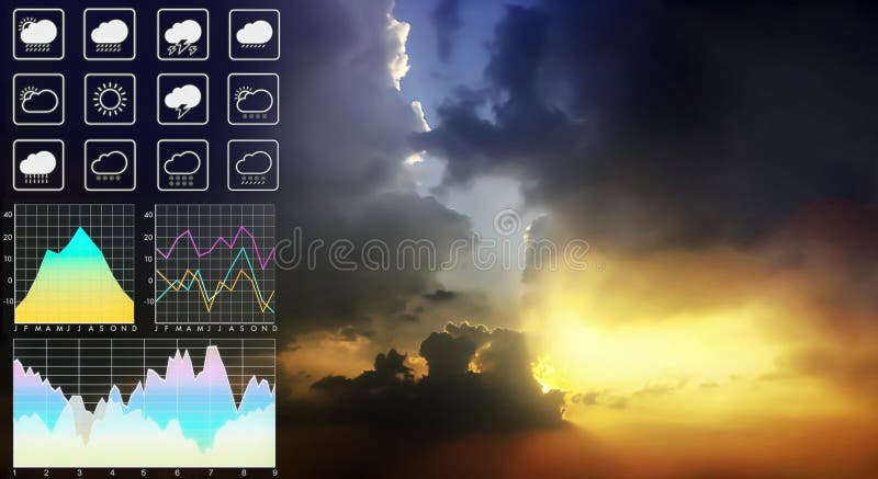 Weather Forecast Presentation Report Background with Beautiful Clouds ...