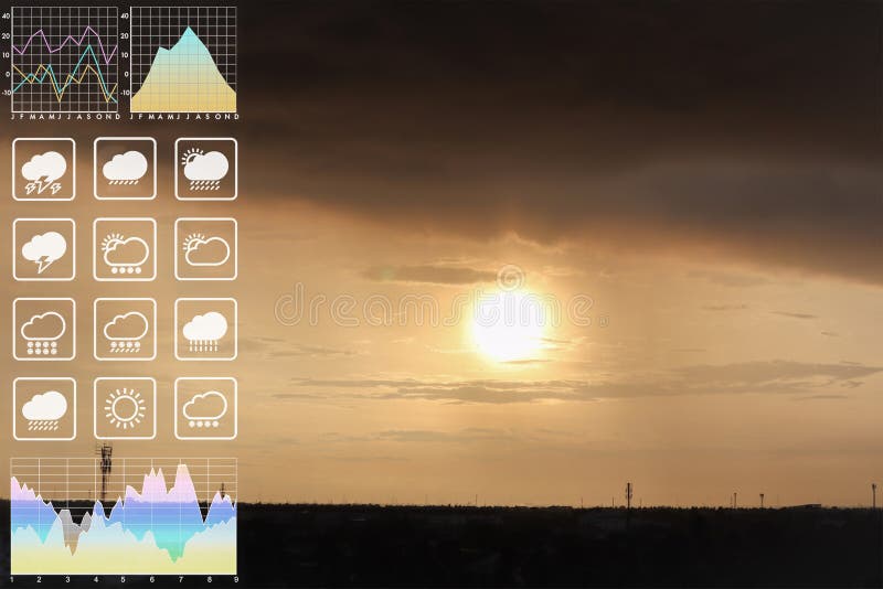 Weather Forecast Symbol Data Presentation with Graph and Chart on ...