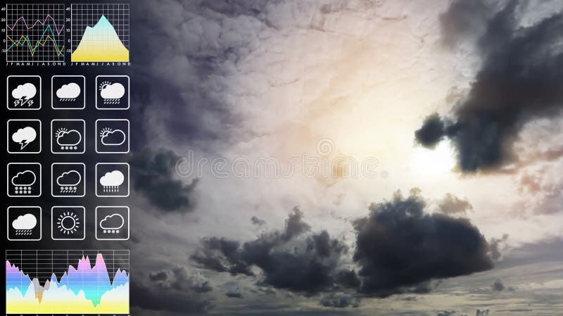 Weather Forecast Symbol Data Presentation with Graph and Chart on ...