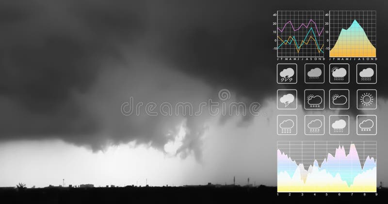 Weather Forecast Symbol Data Presentation. Stock Photo - Image of ...