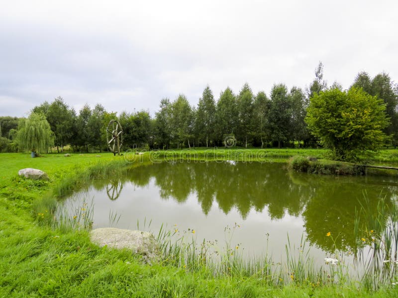 Artificial pond stock photo. Image of glade, artificial - 13284196