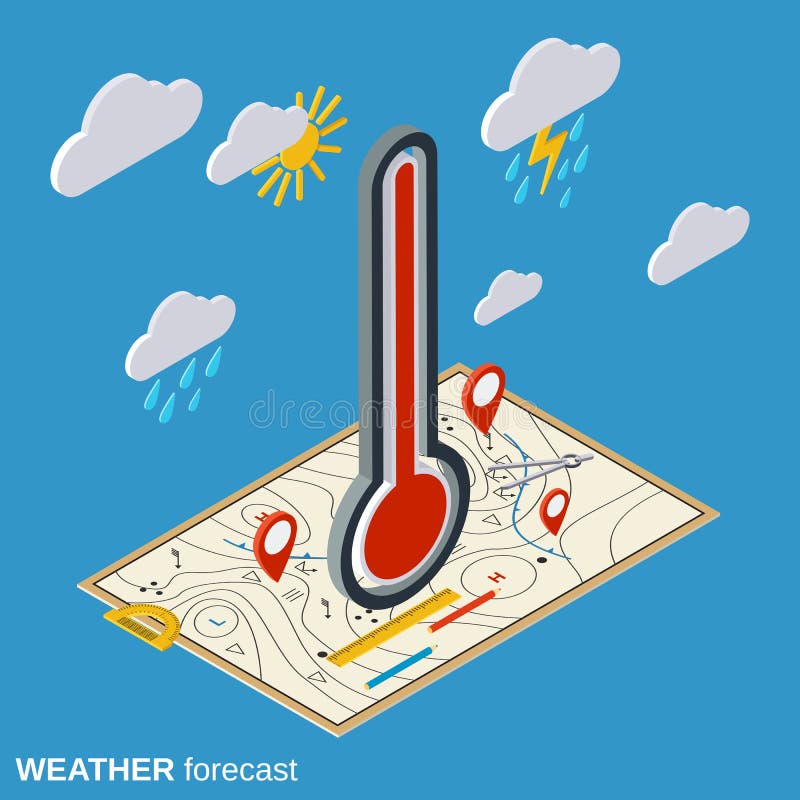 Weather Forecast Vector Concept Stock Vector - Illustration of banner ...