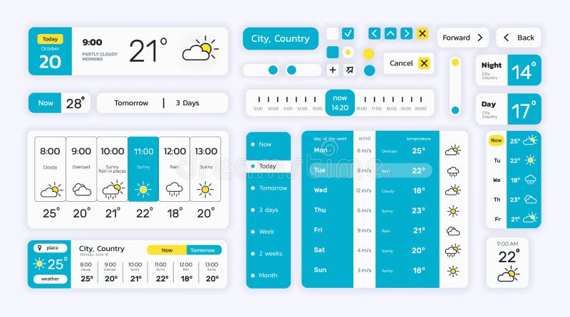 Weather Forecast . Web and Mobile Application Graphic User Interface ...