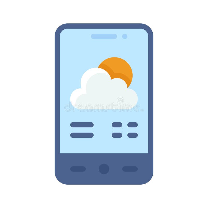 Weather Forecasting App Icon, Mobile Application Vector Illustration ...