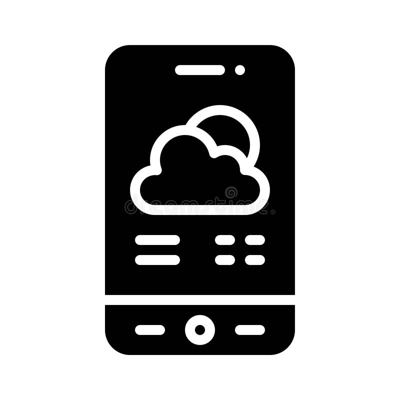 Weather Forecasting App Icon, Mobile Application Vector Illustration ...