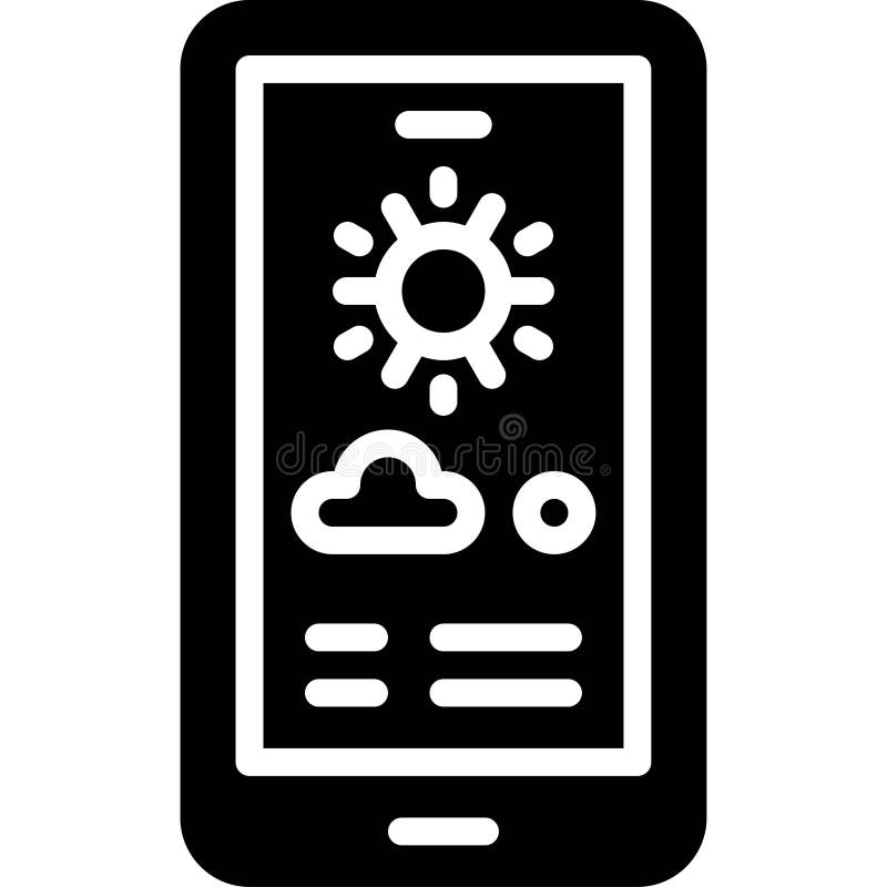 Weather Forecasting on Mobile Icon, Summer Vacation Related Vector ...