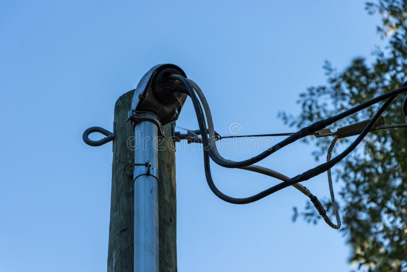 Weather Head on Top of Pole Stock Photo - Image of metal, blue: 230448504