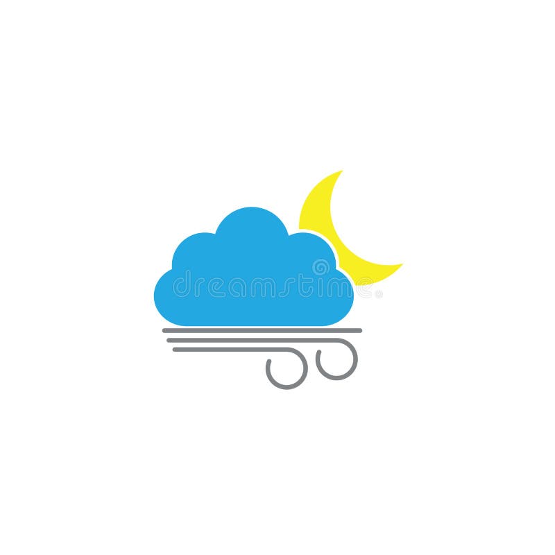 Weather Icon - Black Vector Symbol Cloud Wind Sign Stock Vector ...