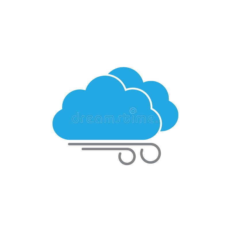 Weather Icon - Black Vector Symbol Cloud Wind Sign Stock Vector ...