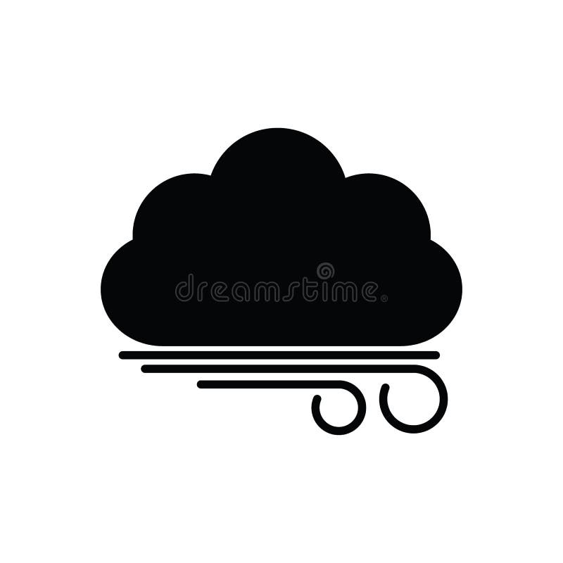 Weather Icon - Black Vector Symbol Cloud Wind Sign Stock Vector ...