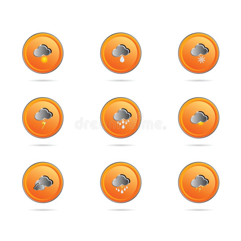 Weather Icon Button Vector Illustration Stock Vector - Illustration of ...