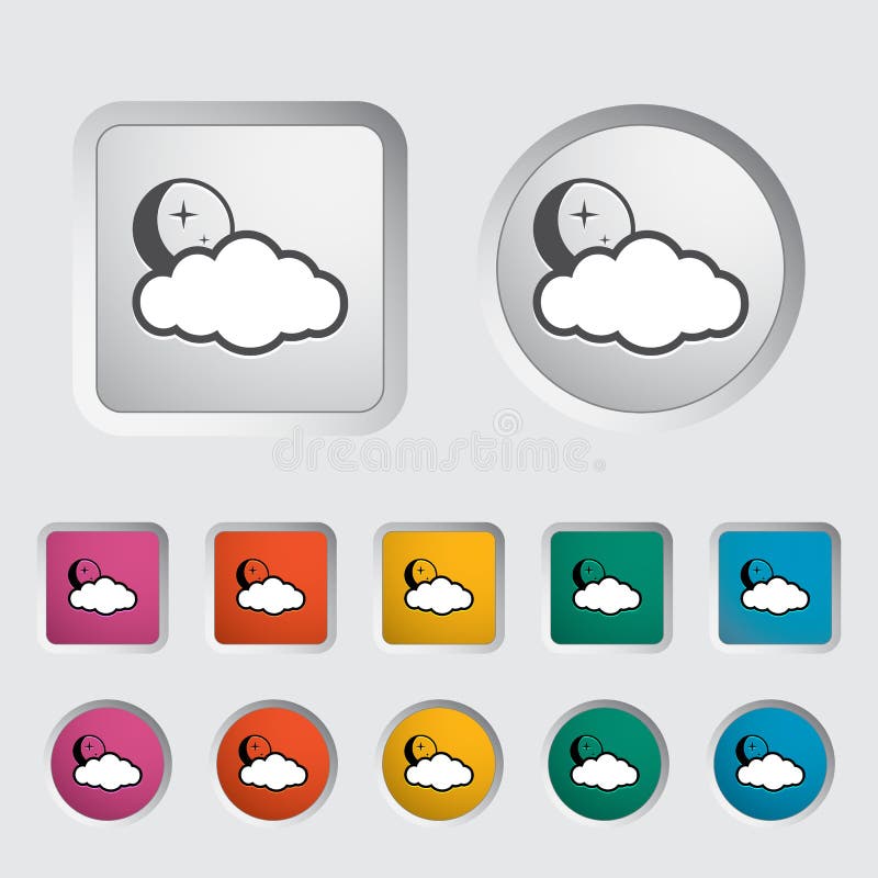 Weather Icon. Moon, Stars and Clouds. Stock Vector - Illustration of ...