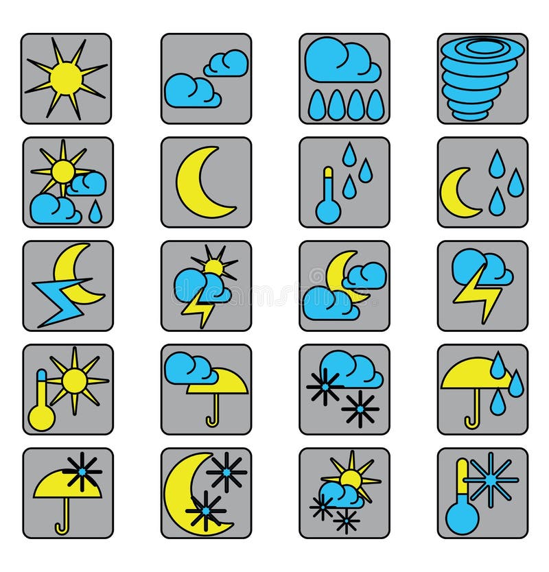 Weather icon pack, icon stock vector. Illustration of concept - 259399067