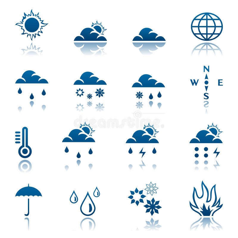 Weather icon set stock vector. Illustration of nature - 14140062