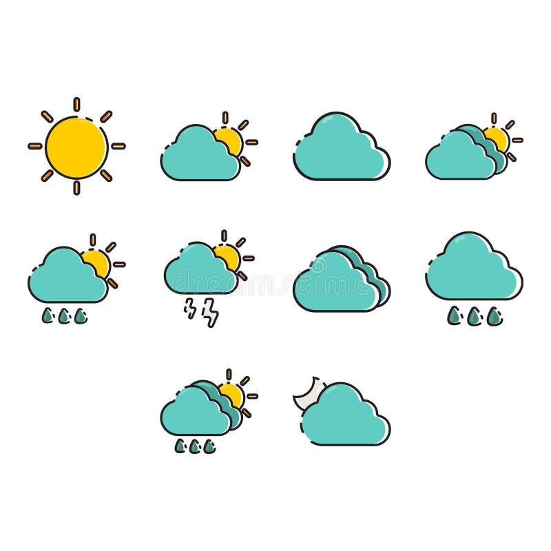 Weather icon set stock vector. Illustration of logo - 265323034