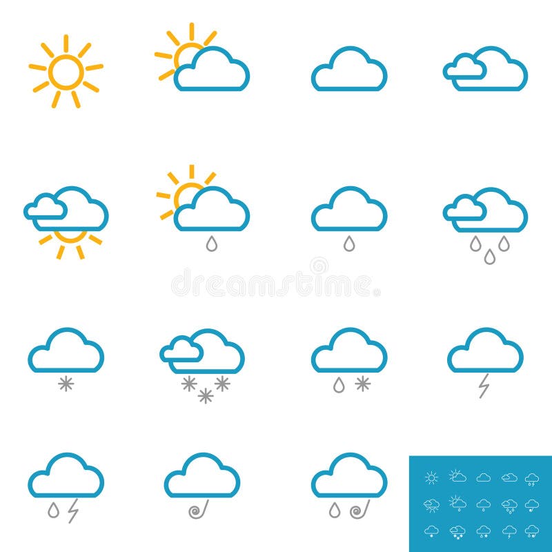 Weather Icon Set Color Design Illustration Stock Vector - Illustration ...