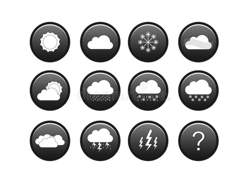 Weather icon set stock vector. Illustration of sign, mist - 32277106