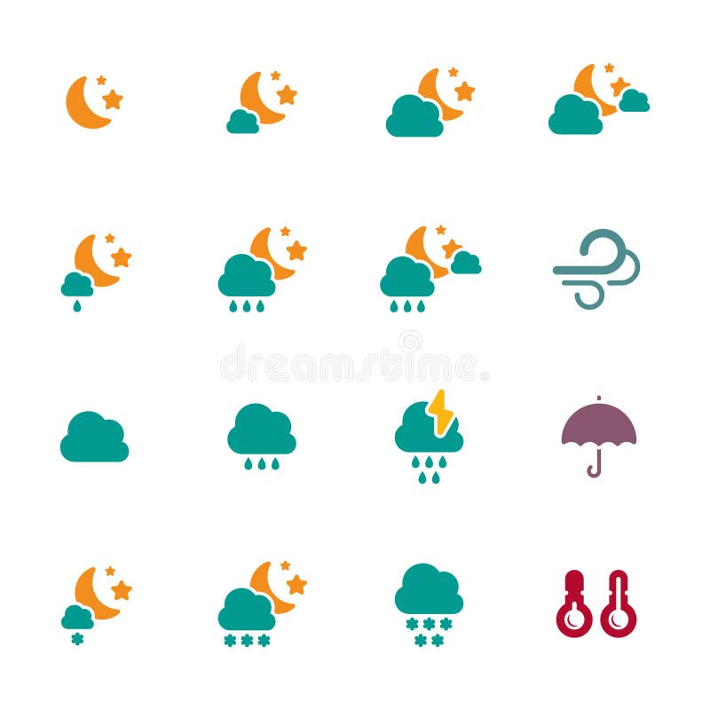 Weather icon set stock vector. Illustration of summer - 33801454