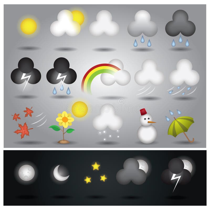 Weather Icon Set. Vector Illustration Decorative Design Stock Vector ...