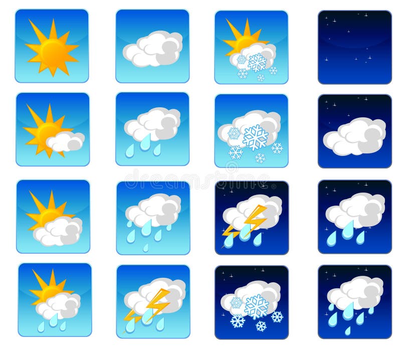 Weather icon set stock vector. Illustration of drops - 66010611