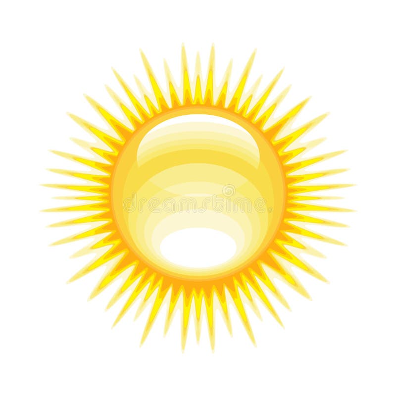 Weather Icon - Shiny Sun in the Sky. Vector Illustration Stock Vector ...