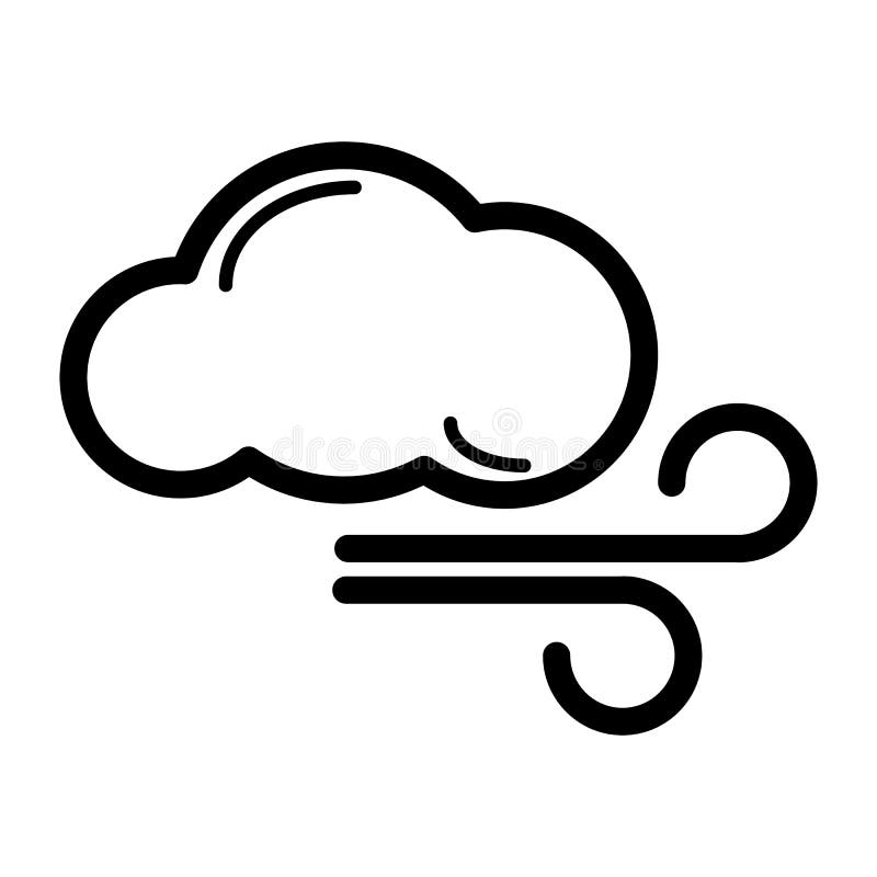 Weather Icon of Wind. Black Icon on White Background Stock Vector ...