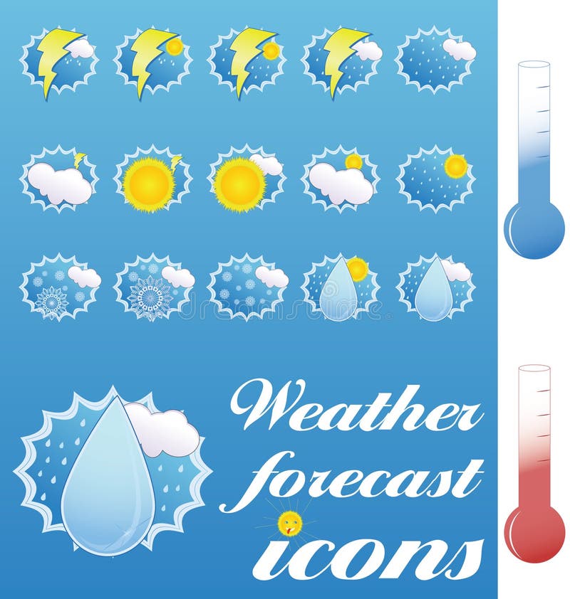Weather icons stock vector. Illustration of cloudy, climate - 10000617