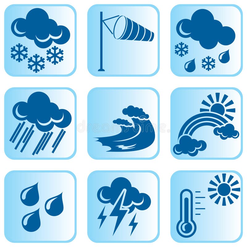 Weather icons stock vector. Illustration of weather, temperature - 12904453