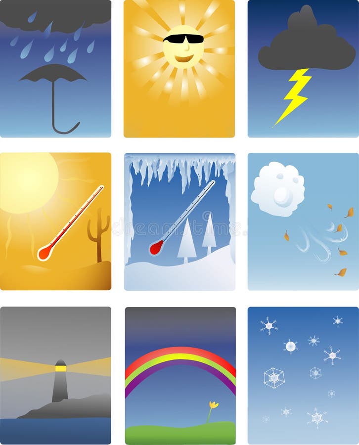 Weather icons stock vector. Illustration of phenomena - 1660188