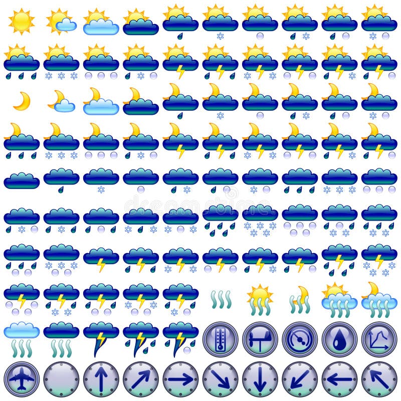 Weather icons stock illustration. Illustration of icons - 18771838