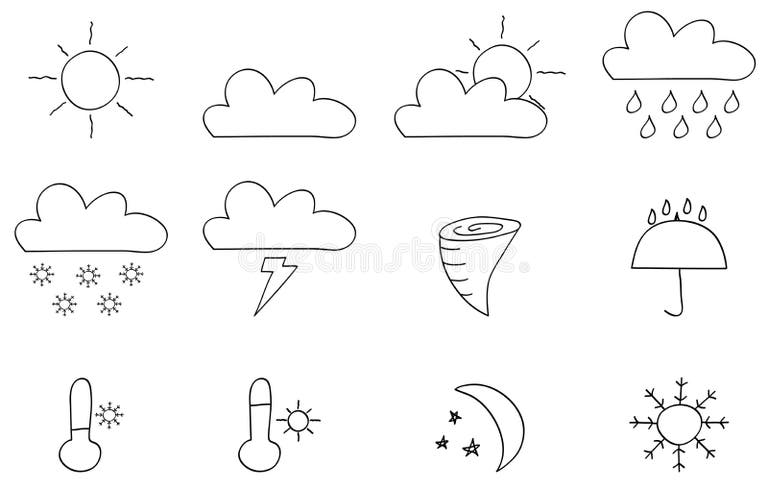 Weather Icons Drawing Stock Illustrations – 10,427 Weather Icons ...