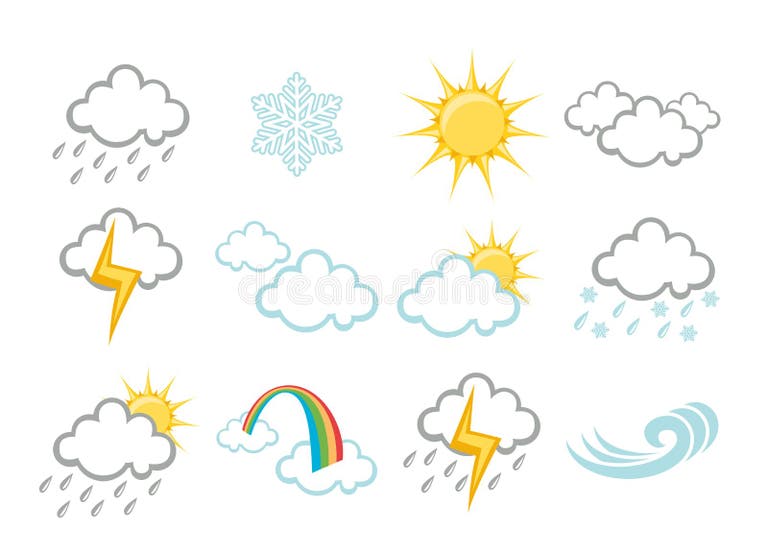 Weather Types Stock Illustrations – 981 Weather Types Stock ...