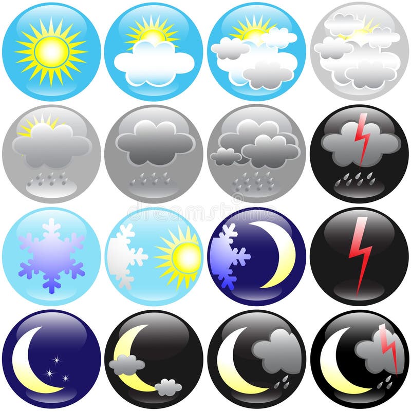 Weather icons stock vector. Illustration of design, icon - 9635246