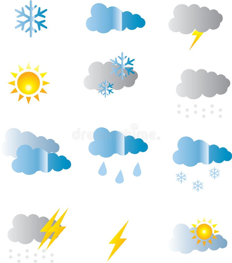 Weather icons stock vector. Illustration of color, vector - 9979514
