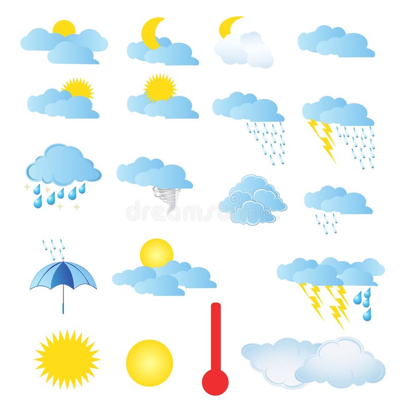Weather icons. stock vector. Illustration of collection - 17037605