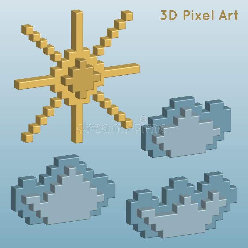 Pixel Weather Icons Set On Gray Background Vector Image Stock ...