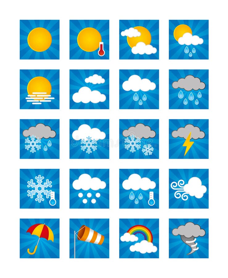 Weather Icons - Day stock vector. Illustration of summer - 38518334