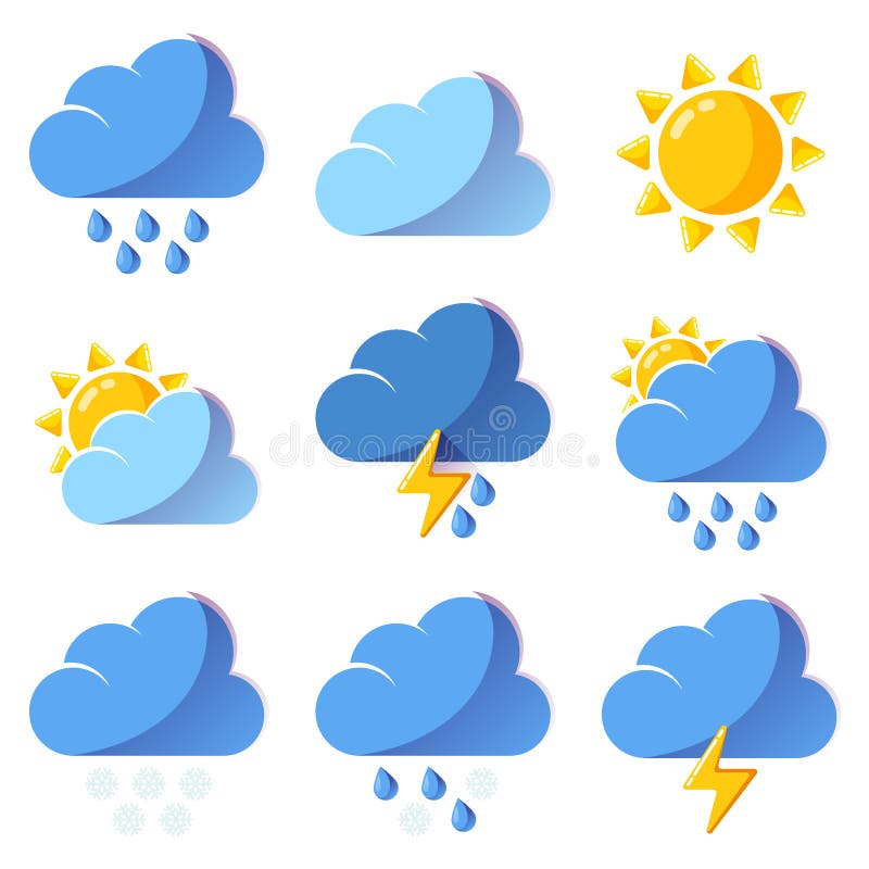 Weather Icons Forecast Colorful Vector Icons Set Stock Vector ...
