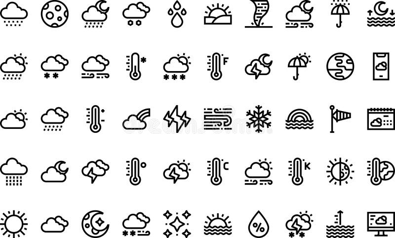 Weather Icons High-Quality Vector Icons Collection with Editable Stroke ...